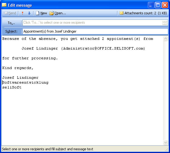 seliSoft - OOF-Admin - Forward Appointments